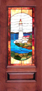 Mahogany D101 door with stained and leaded glass lighthouse window all ...